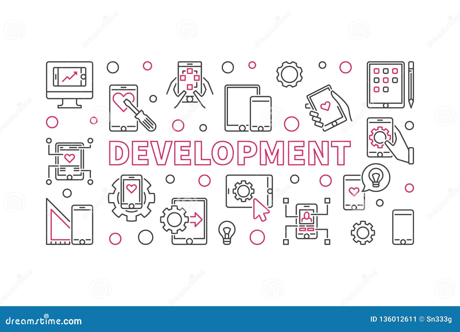 Development Vector Concept Outline Horizontal Illustration Stock Vector ...