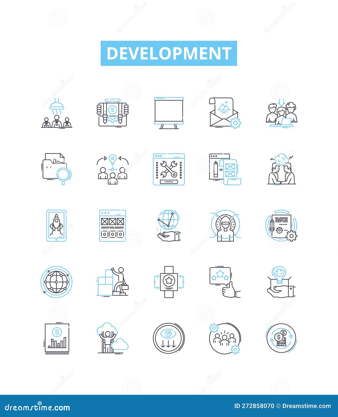 Development Vector Line Icons Set. Growth, Improvement, Expansion ...