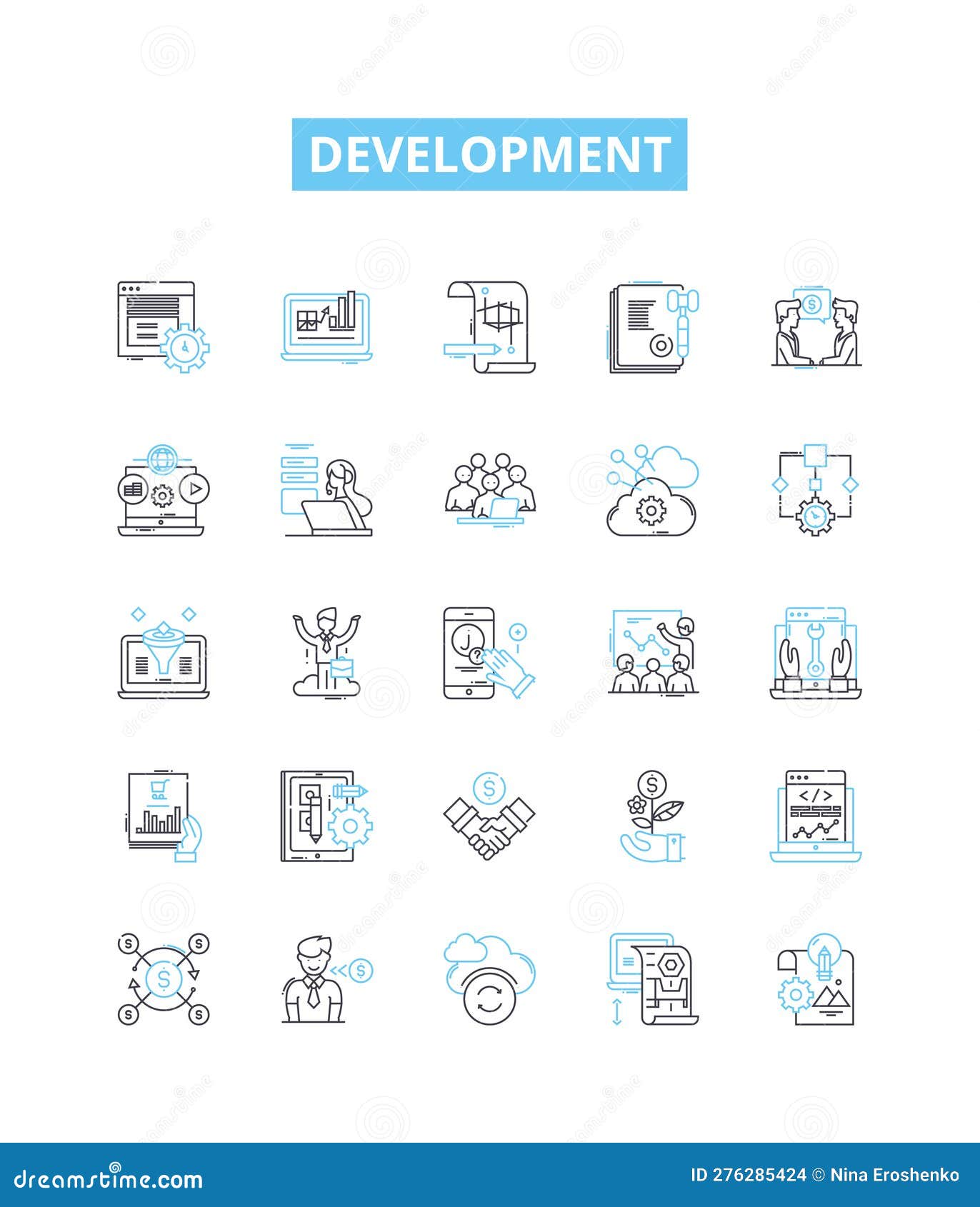 Development Vector Line Icons Set. Growth, Improvement, Expansion ...