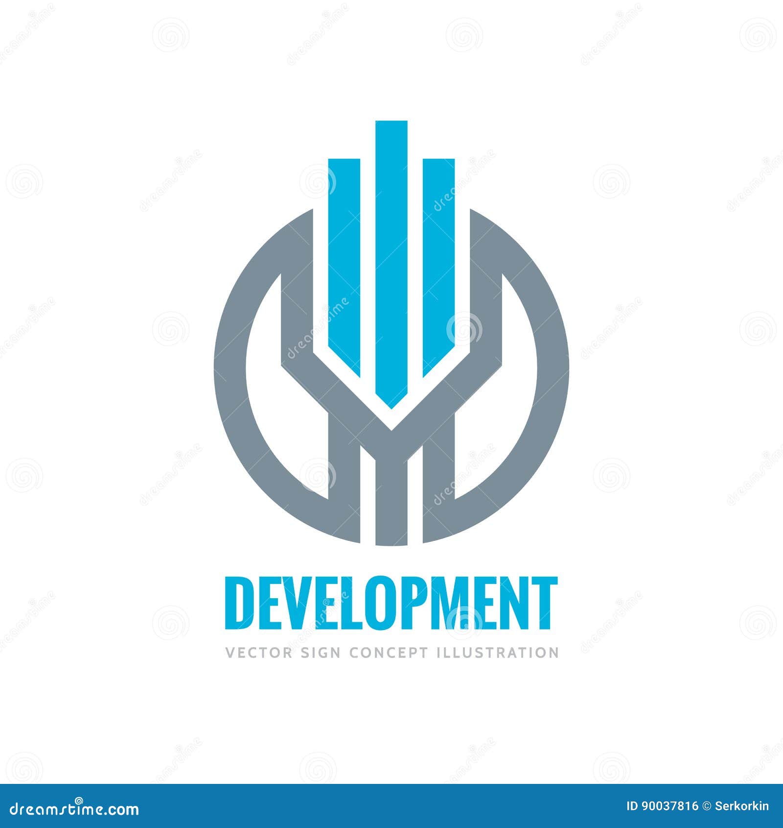 Development - Vector Logo Template Concept Illustration. Vertical ...
