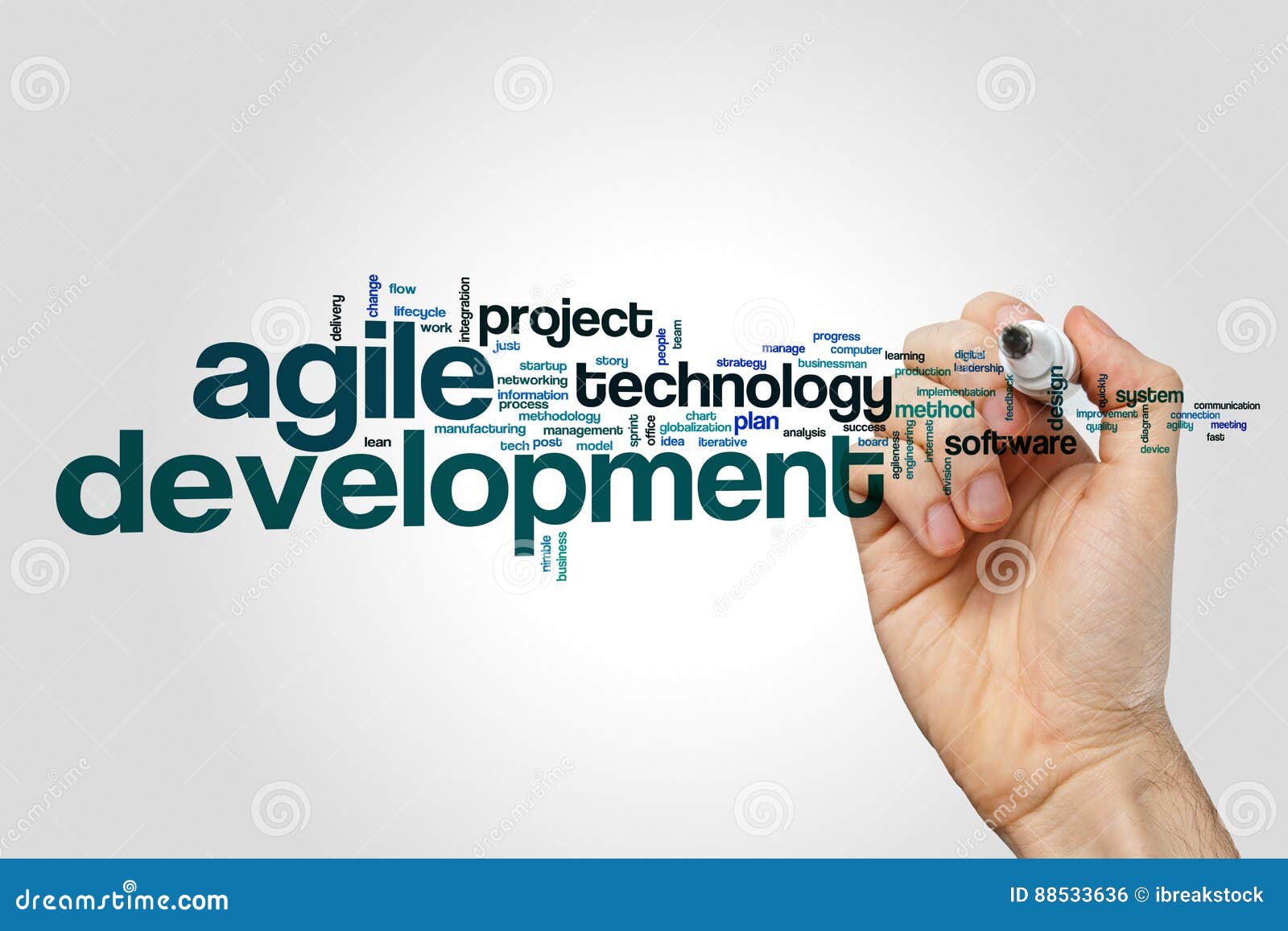 Development Word Cloud on Grey Background Stock Photo - Image of design ...