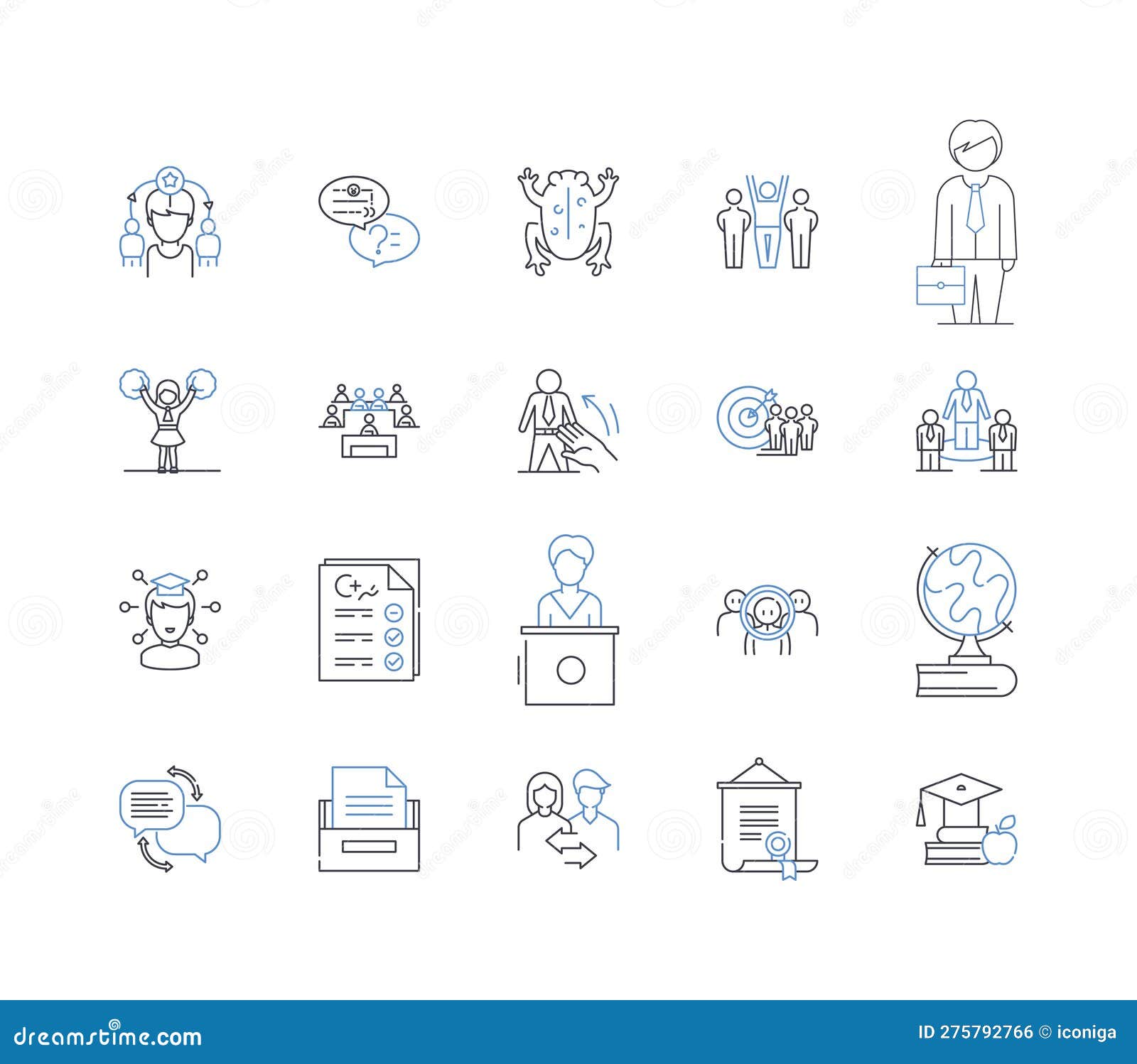 Developmental Path Line Icons Collection. Growth, Progression ...