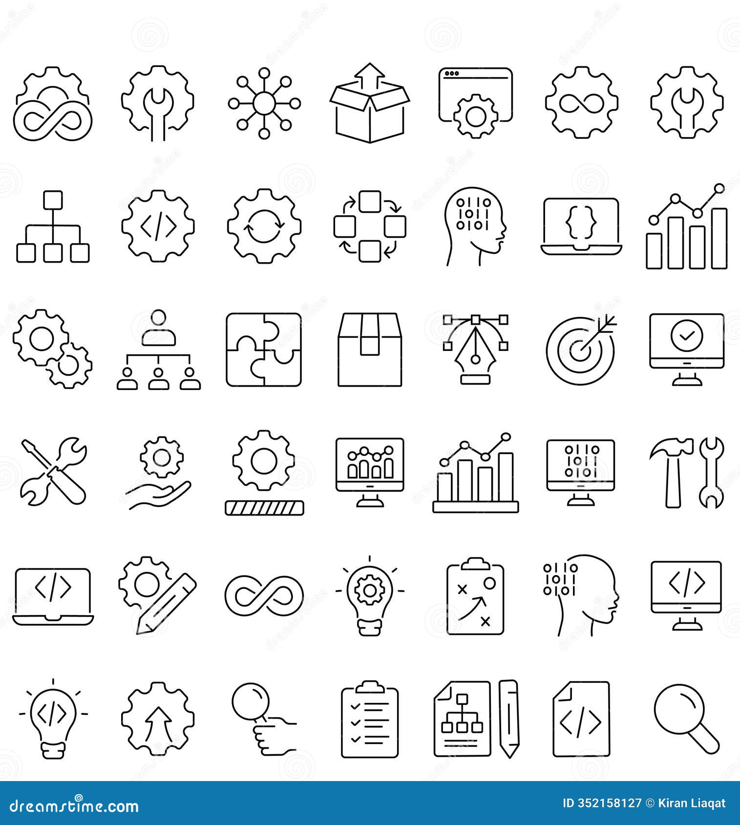 Develops Methodology And Software Development Concept Editable Stroke ...