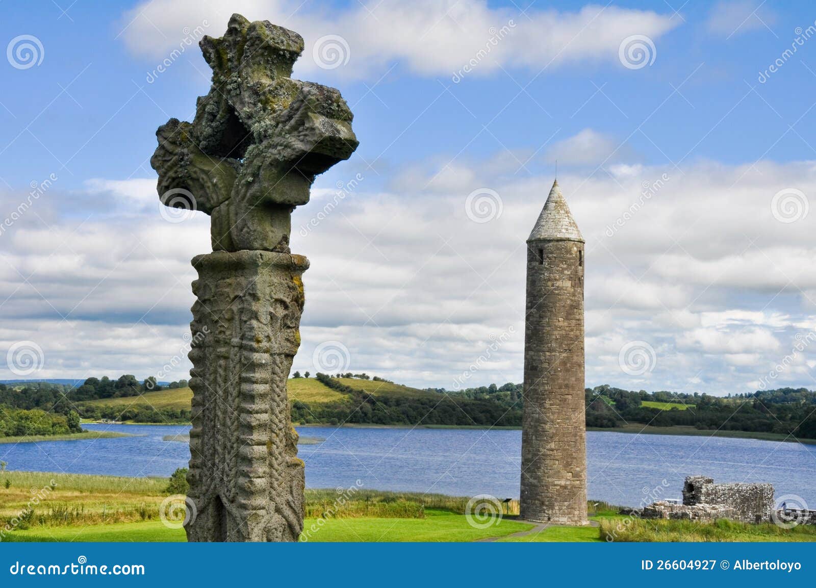Devenish Island Monastic Site, North Ireland Stock Image - Image of ...