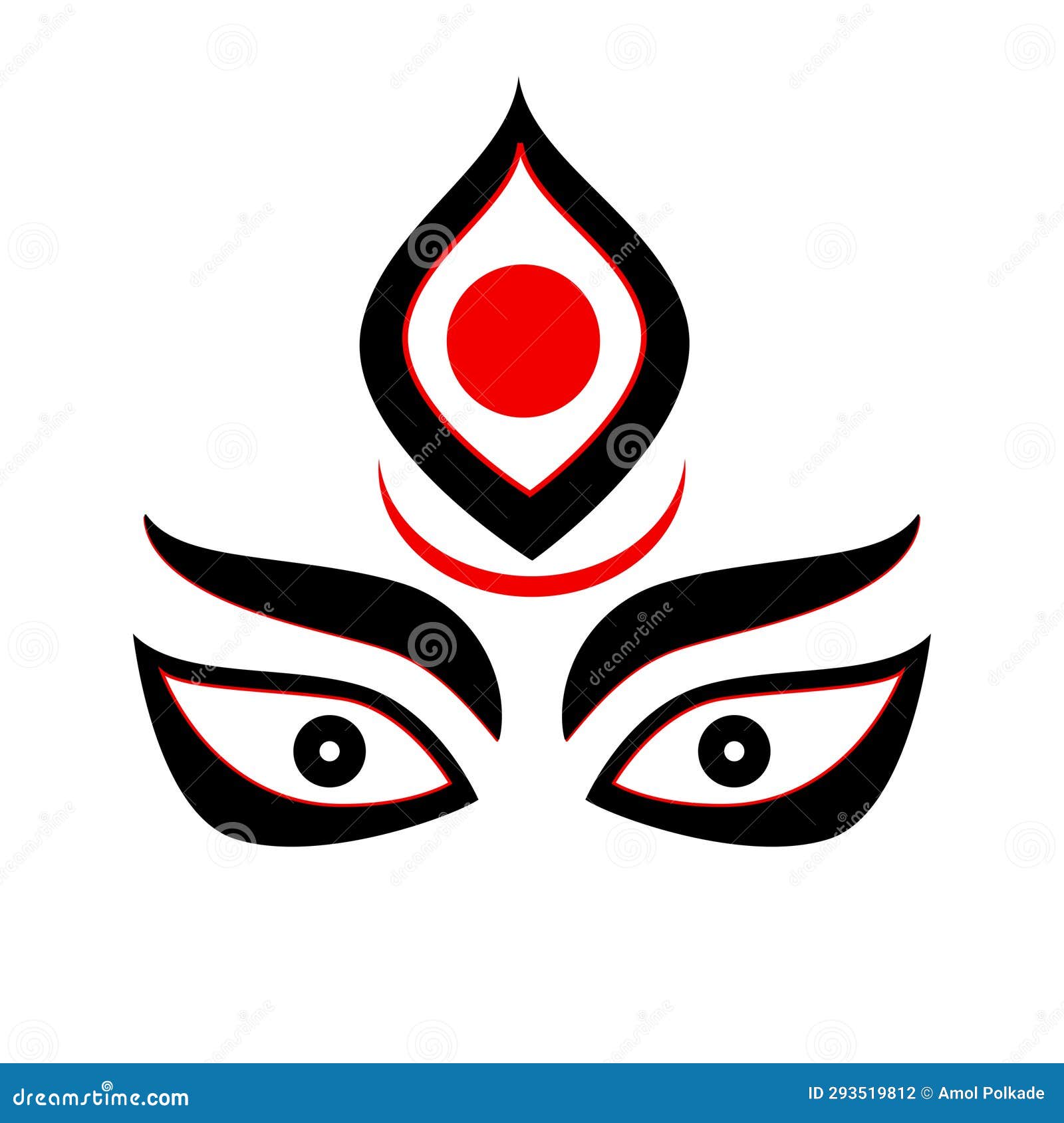 Devi Durga Face Illustration Vector Icon Stock Vector - Illustration of ...