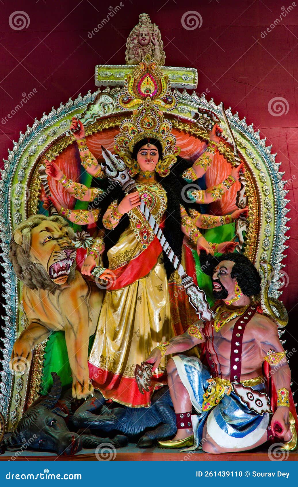 Devi Durga Godess Idol in Durga Puja Festival Stock Photo - Image of ...