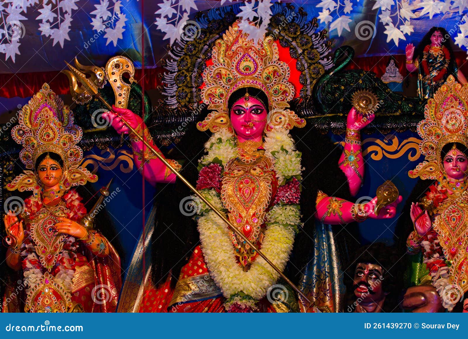 Devi Durga Godess Idol in Durga Puja Festival Stock Photo - Image of ...
