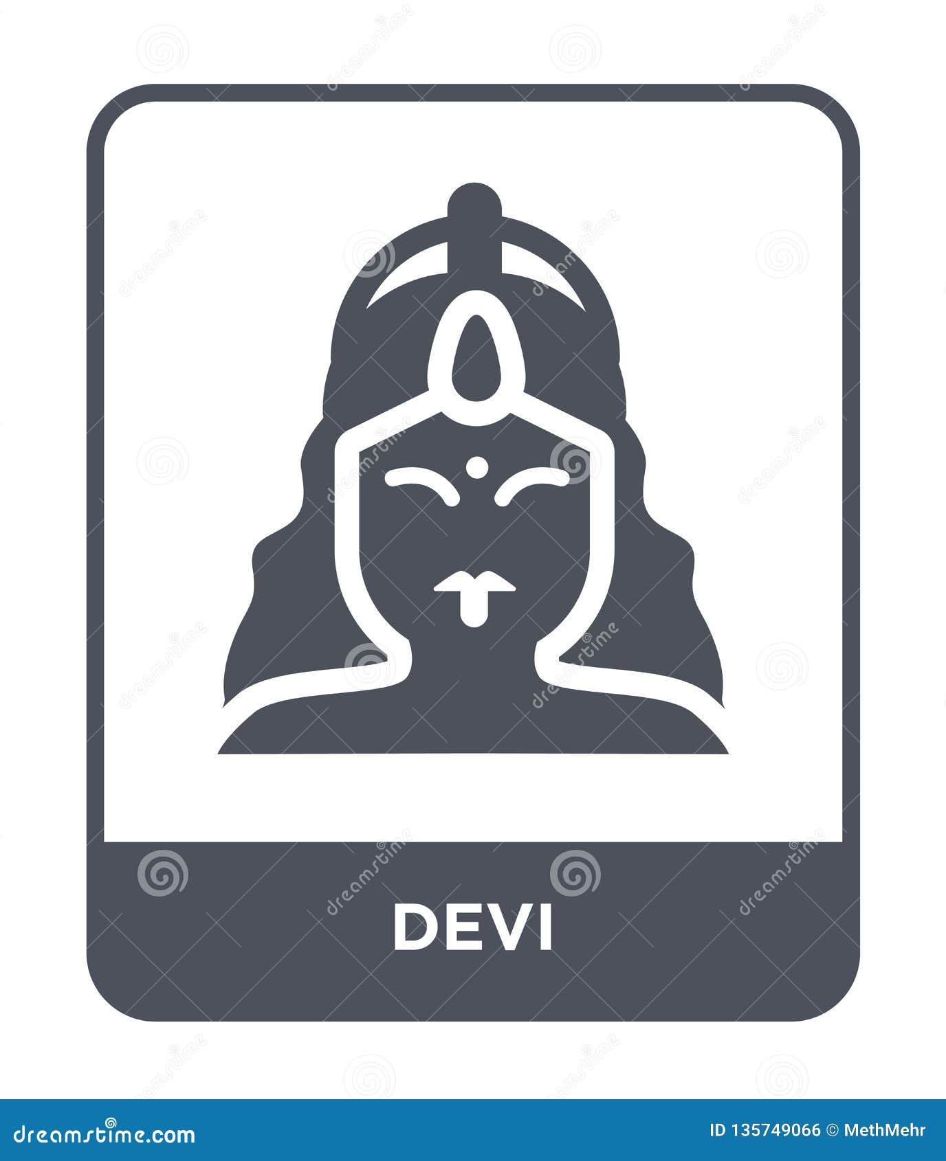 Devi Icon in Trendy Design Style. Devi Icon Isolated on White ...
