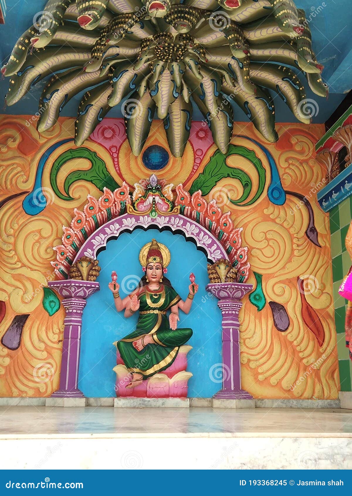 Devi mata in temple stock image. Image of mural, mata - 193368245