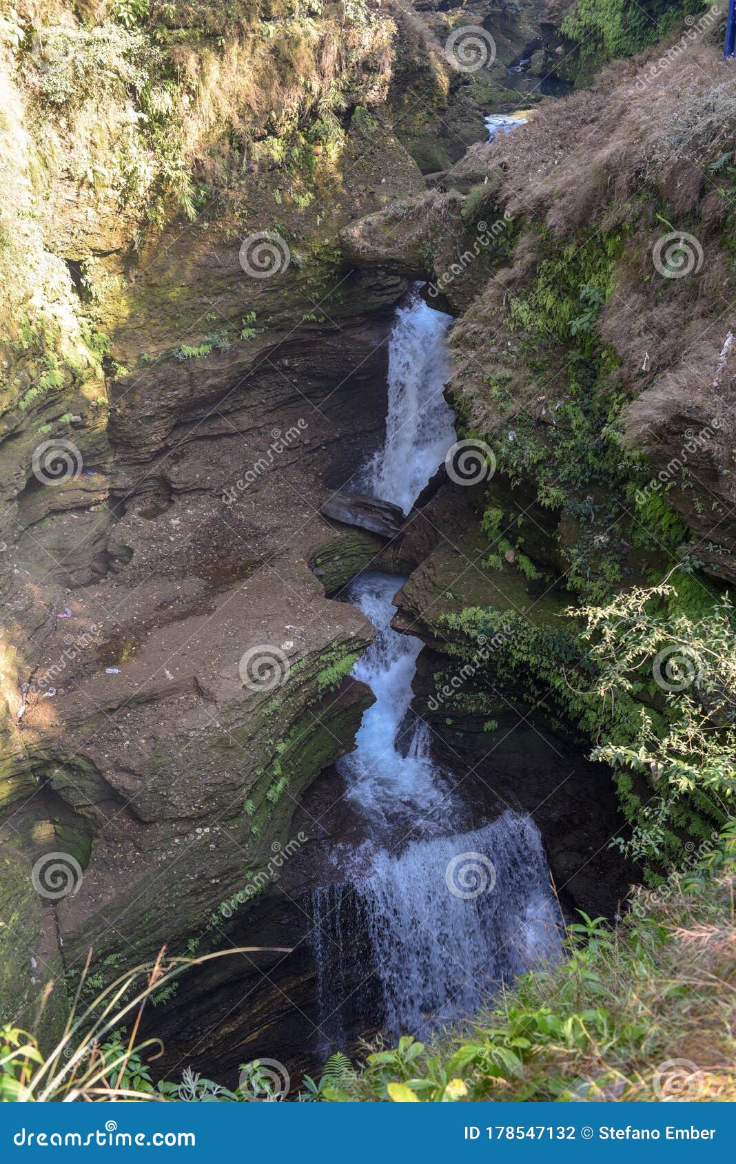 Devi Waterfall at Pokhara in Nepal Stock Photo - Image of gupteshower ...
