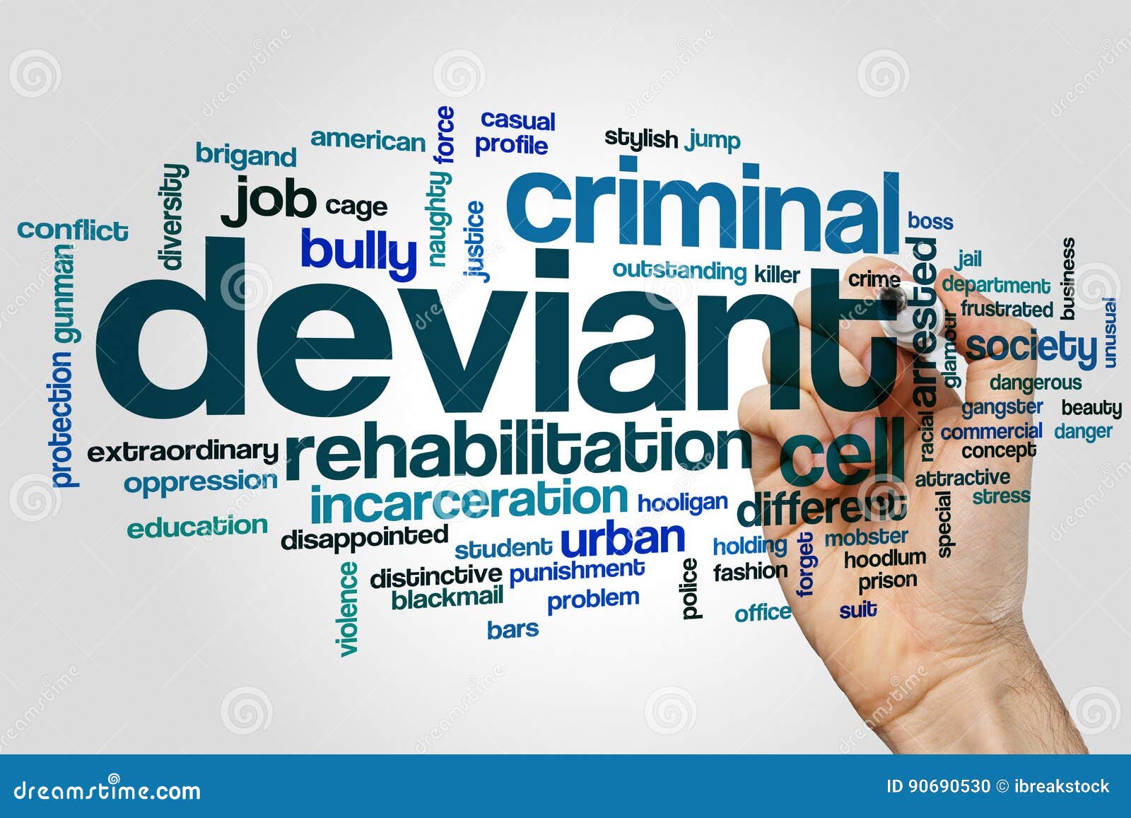 Deviant Word Cloud Concept on Grey Background Stock Photo - Image of ...