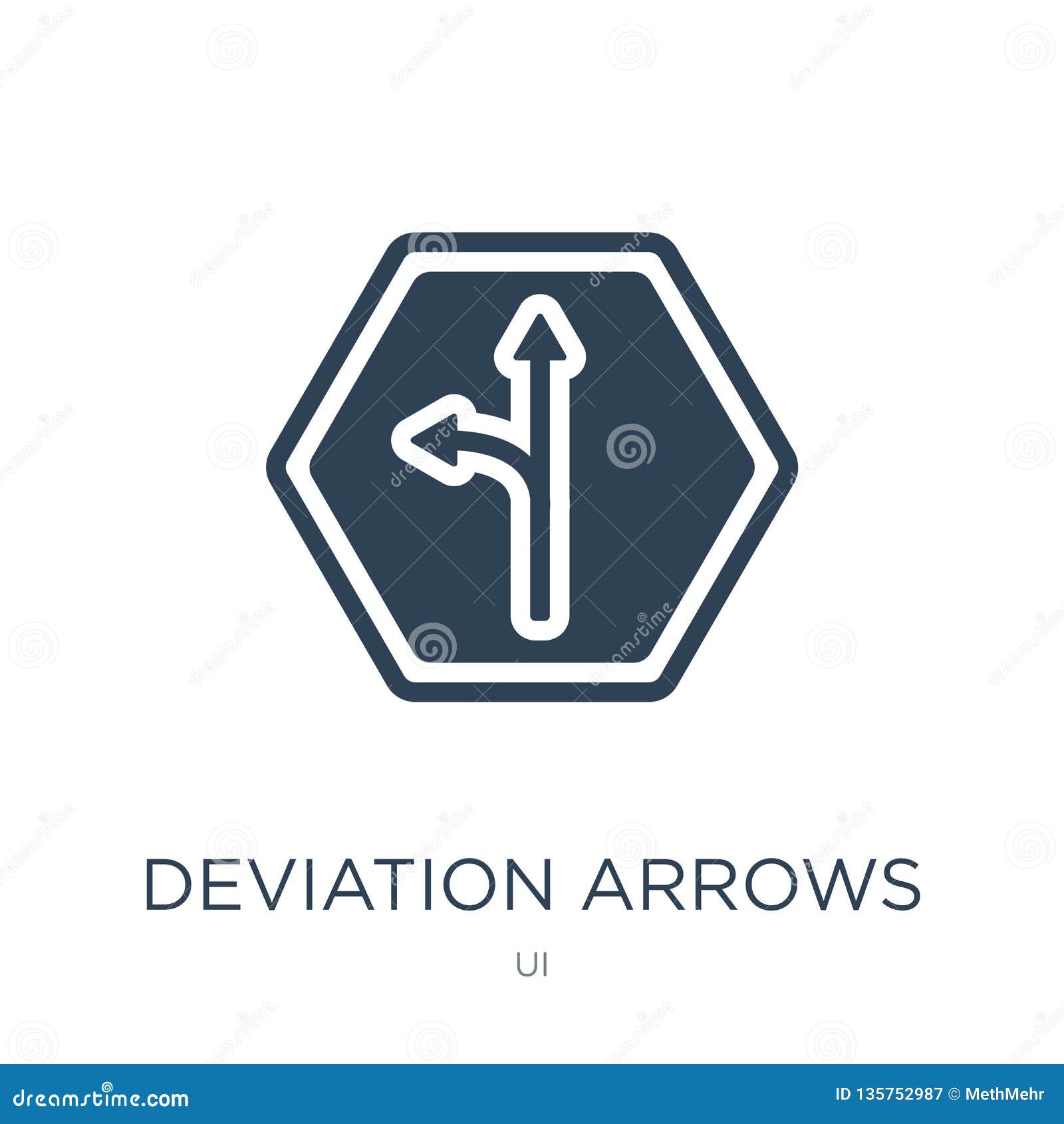 Deviation Arrows Icon in Trendy Design Style. Deviation Arrows Icon ...