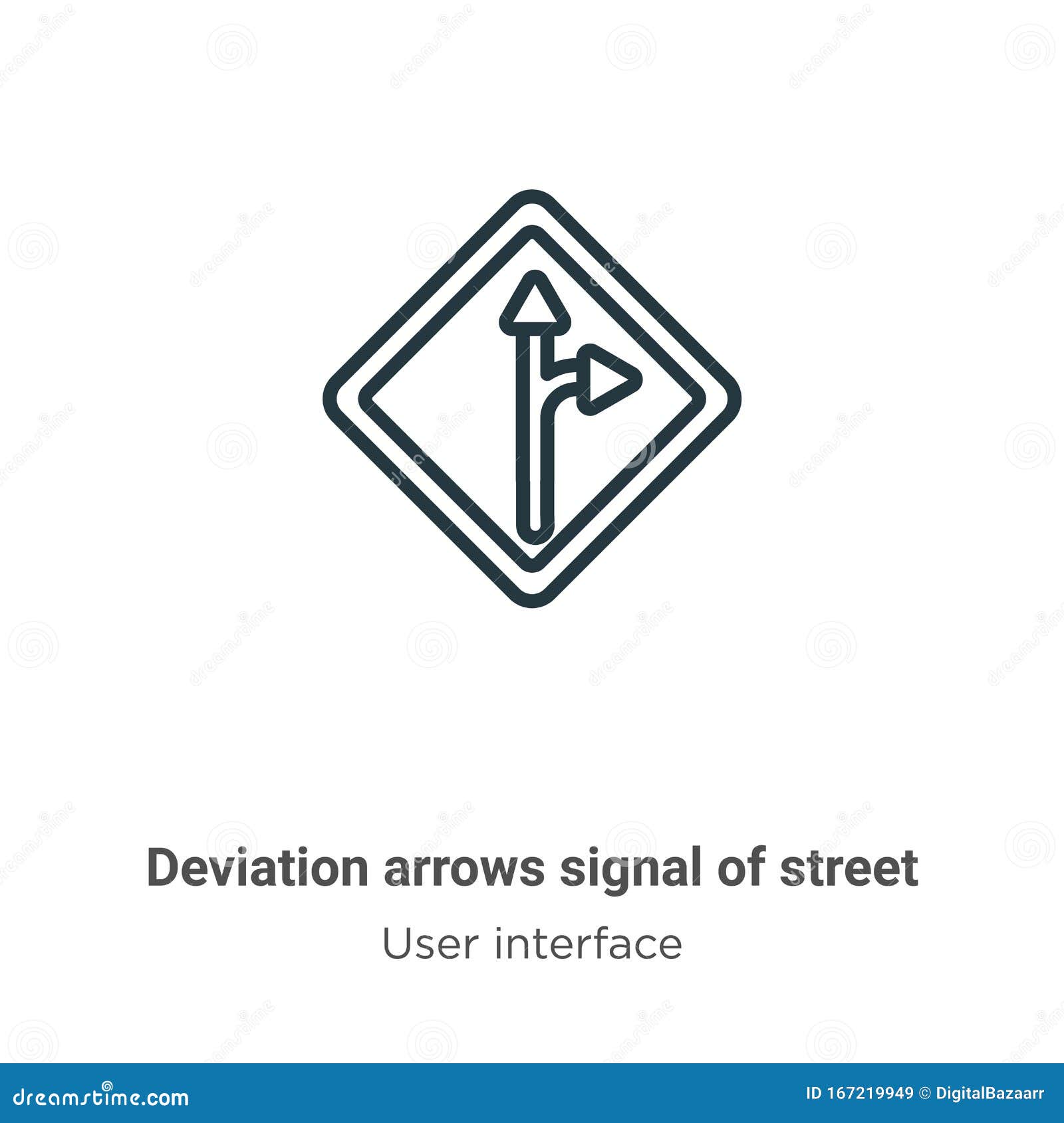 Deviation Arrows Signal Of Street Icon Vector Sign And Symbol Isolated ...