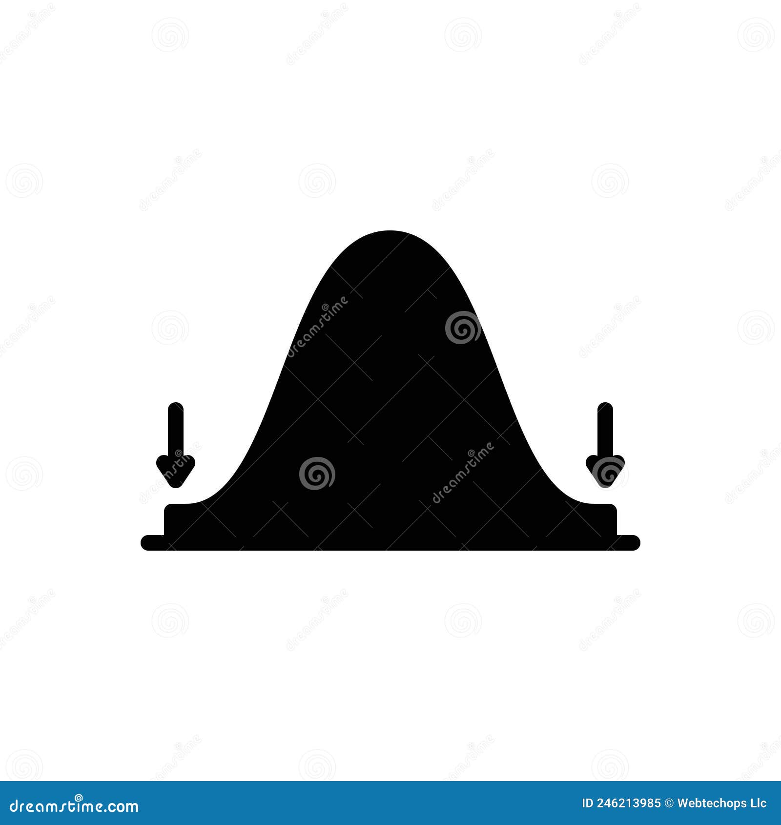 Black Solid Icon for Deviation, Divergence and Probability Stock Vector ...