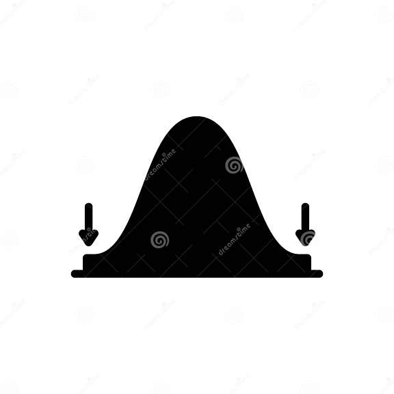 Black Solid Icon for Deviation, Divergence and Probability Stock Vector ...