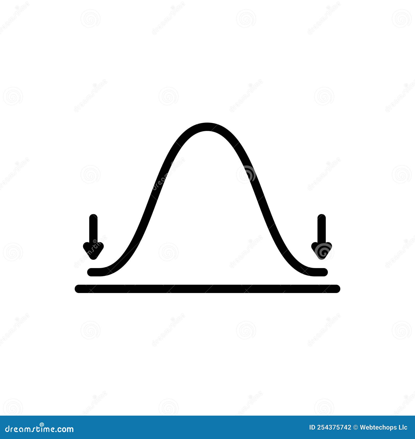 Black Line Icon for Deviation, Divergence and Probability Stock ...