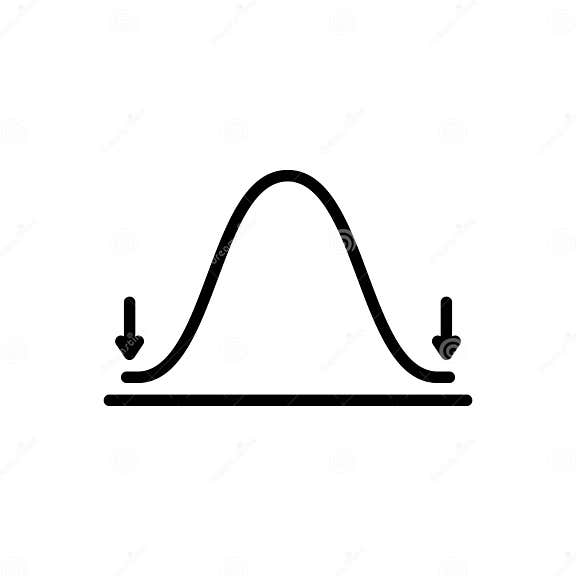 Black Line Icon for Deviation, Divergence and Probability Stock ...