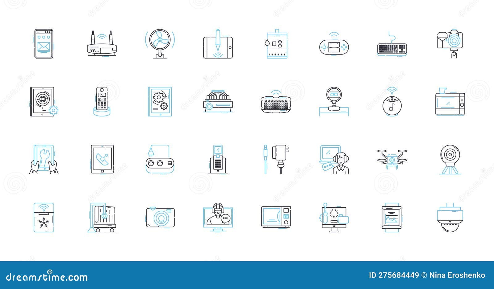 Device Advancements Linear Icons Set. Innovation, Progression ...