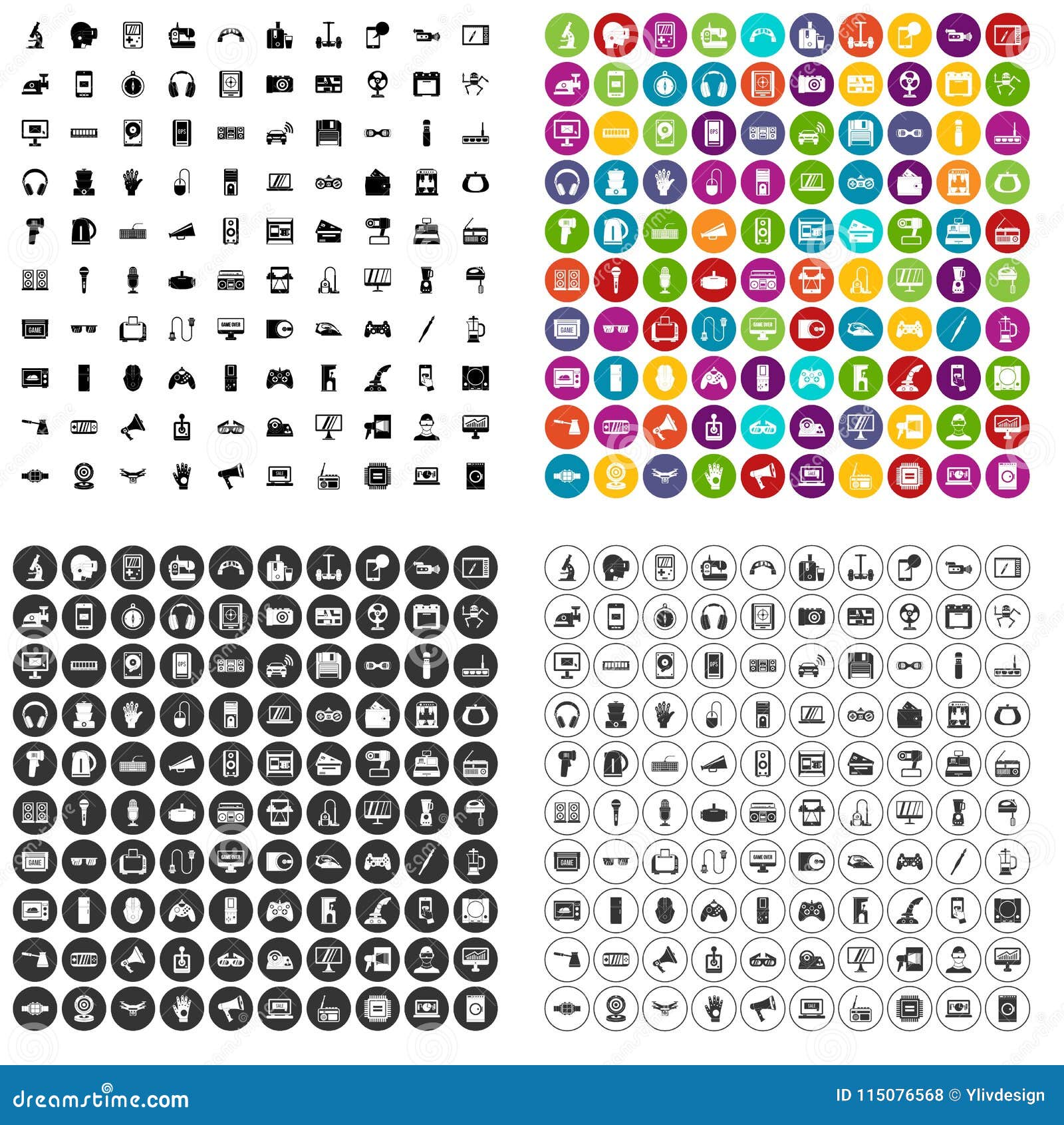 100 Device App Icons Set Vector Variant Stock Vector - Illustration of ...