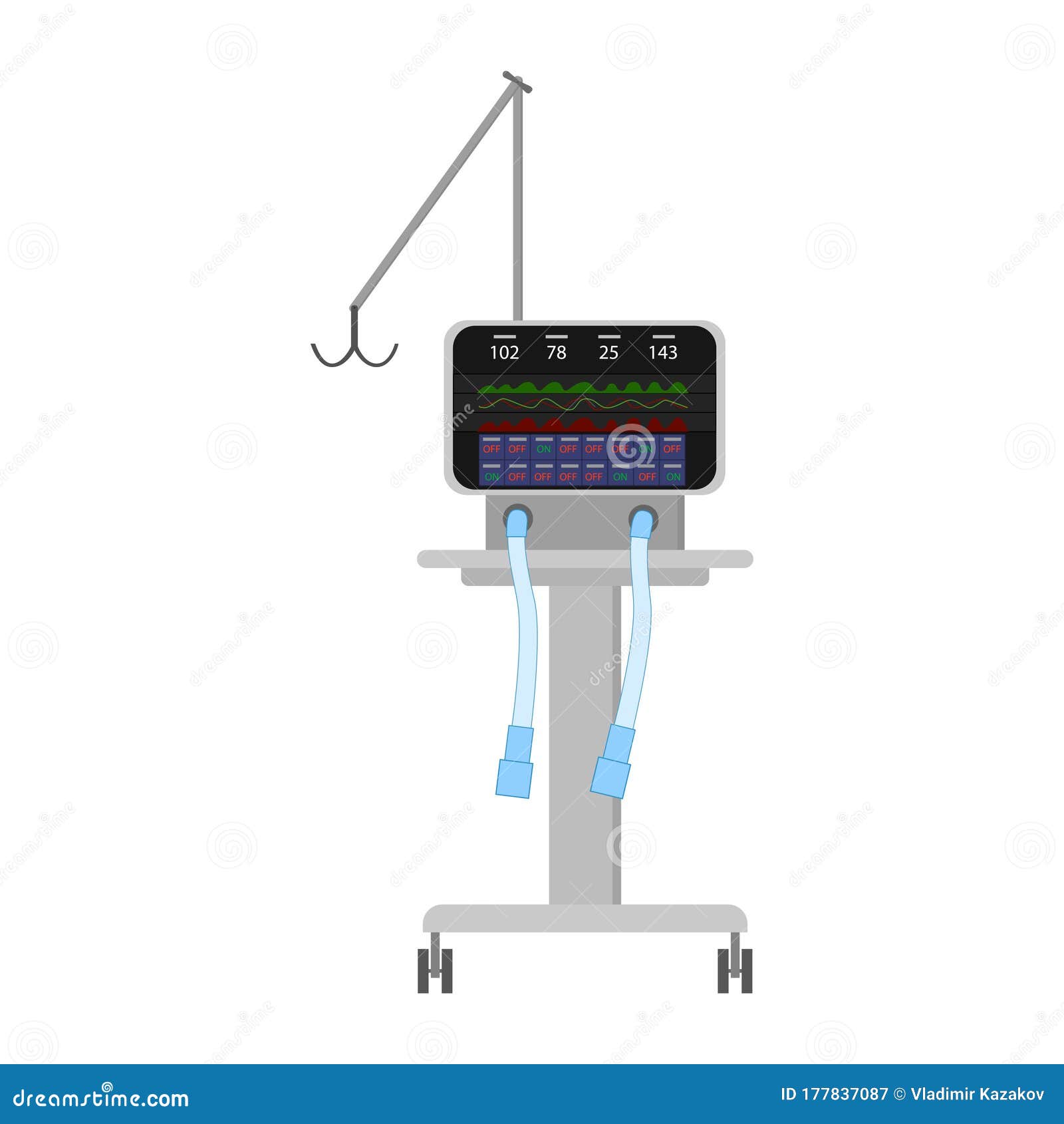 The Device for Artificial Ventilation of the Lungs. CPAP Stock Vector ...