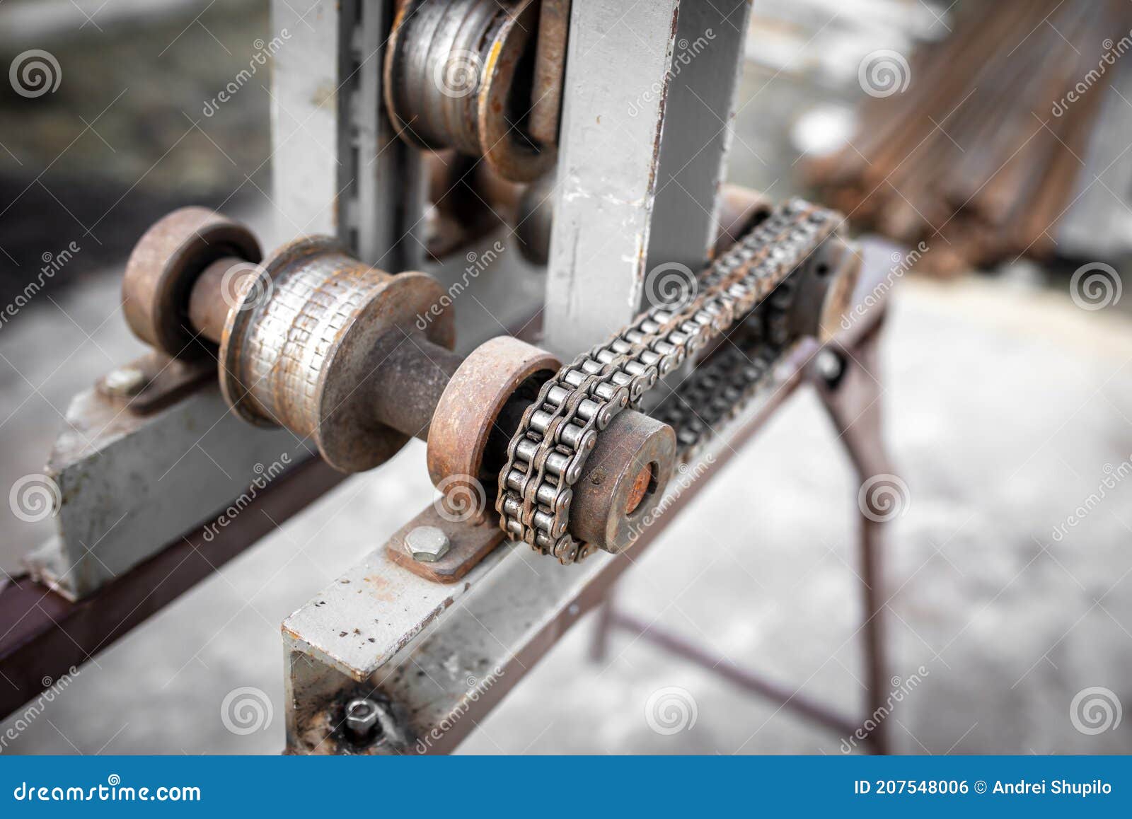 A Device for Bending Metal at a Construction Site Stock Photo - Image ...