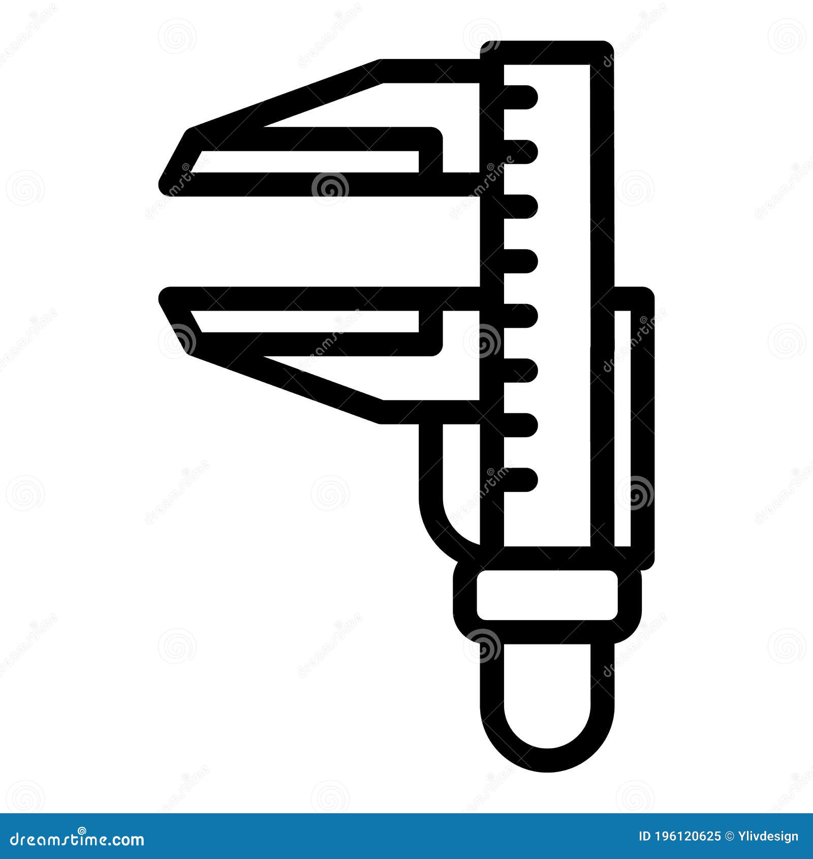 Caliper Outline Vector Icon. Thin Line Black Caliper Icon, Flat Vector ...
