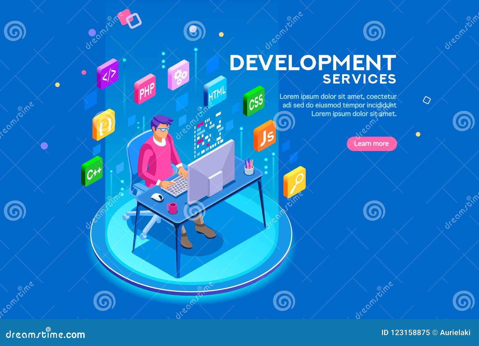 Developer and Software Development Program Developer Website Stock ...