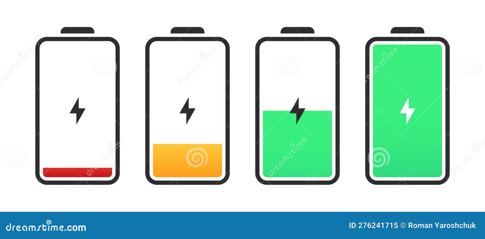 Device Charging Icons. Phone Charge Simple Illustration Stock Vector ...