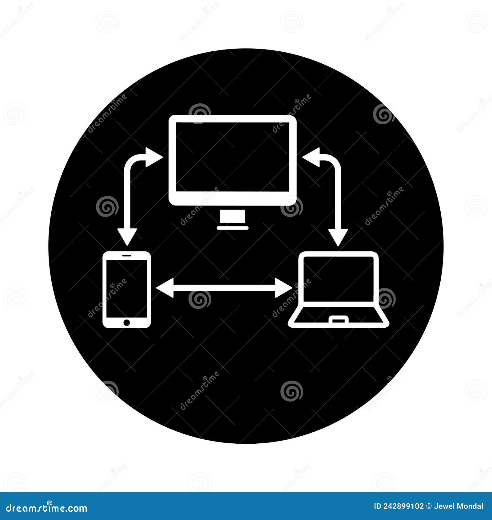 Device, Connect, Connection Icon. Black Vector Sketch Stock ...