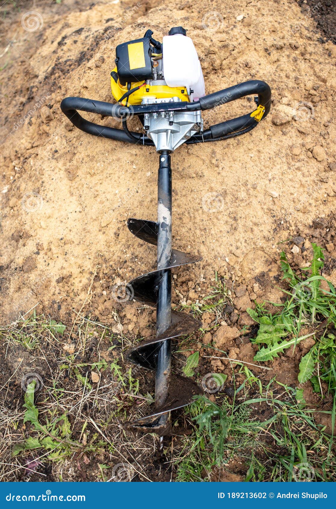 The Device for Drilling Soil Stock Photo - Image of welding, technology ...