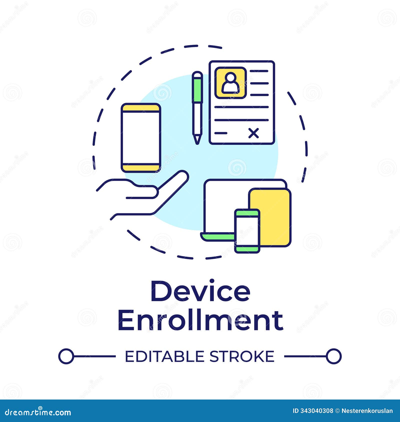 Device Enrollment Multi Color Concept Icon Stock Illustration ...