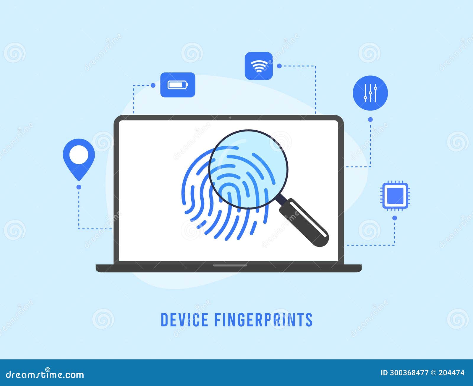 Device Fingerprints Concept. Web Browser Fingerprinting Data for Remote ...