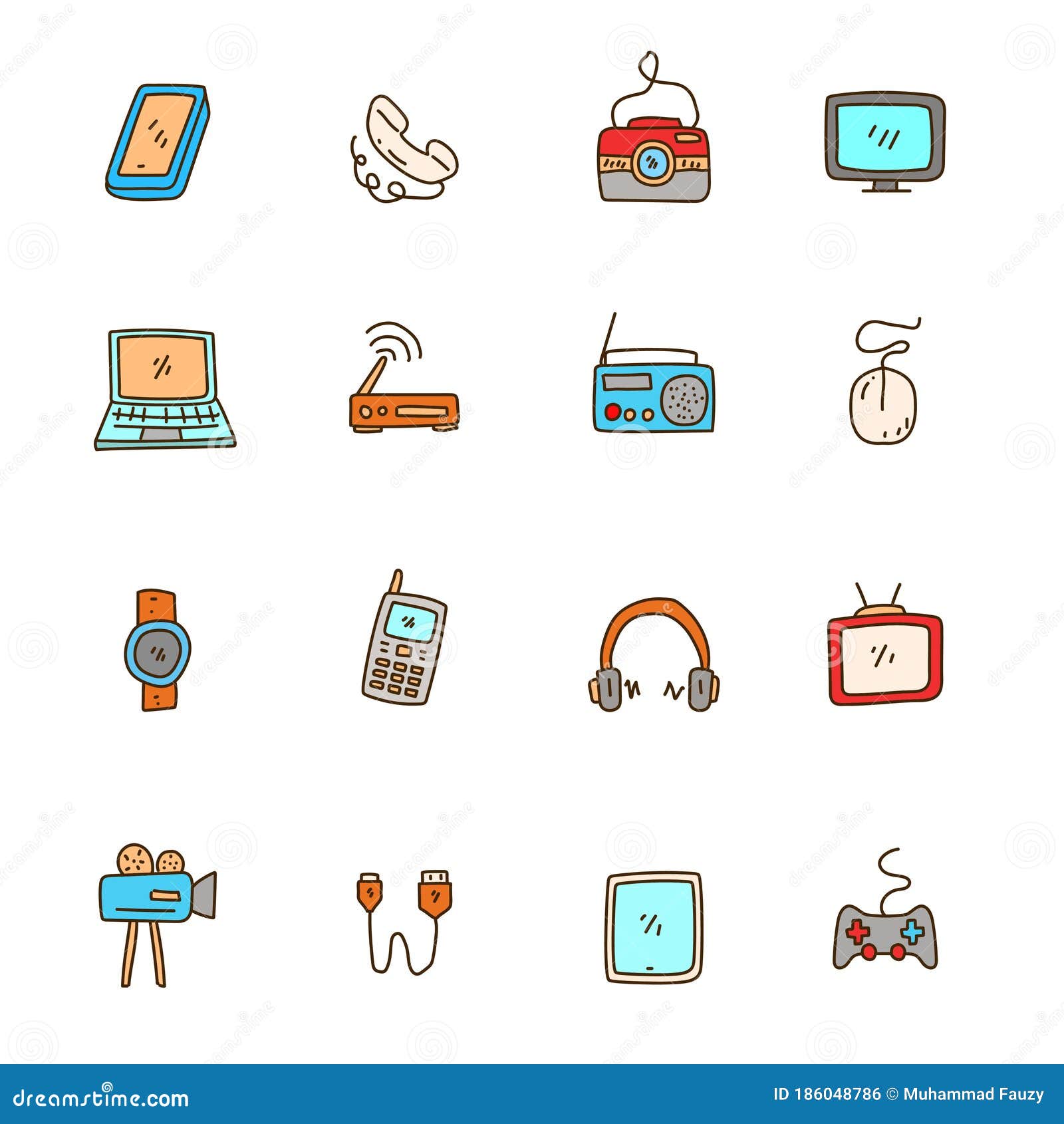 Device And Gadget Doodle Collection Vector Illustration | CartoonDealer ...
