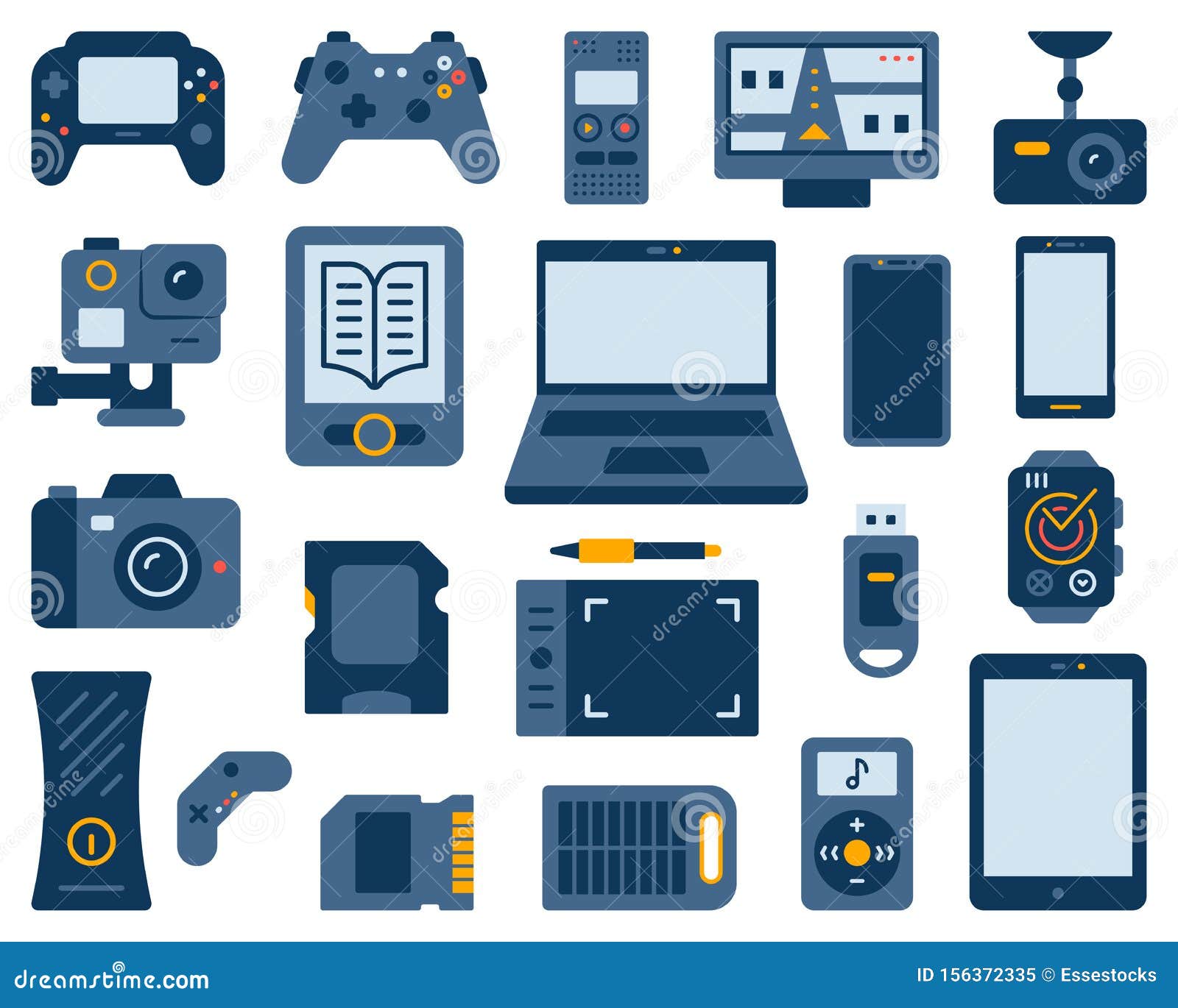 Device Gadget Electronics Flat Color Vector Set Stock Vector ... Device Gadget Electronics Flat Color Vector Set Stock Vector ...