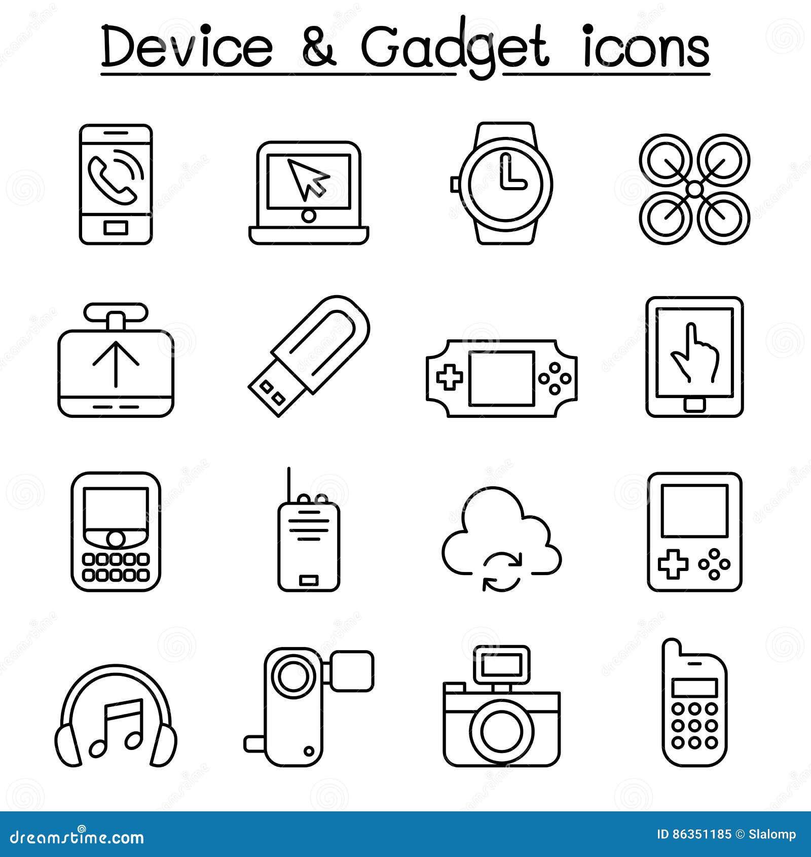 Device And Gadget Doodle Collection Vector Illustration | CartoonDealer ...