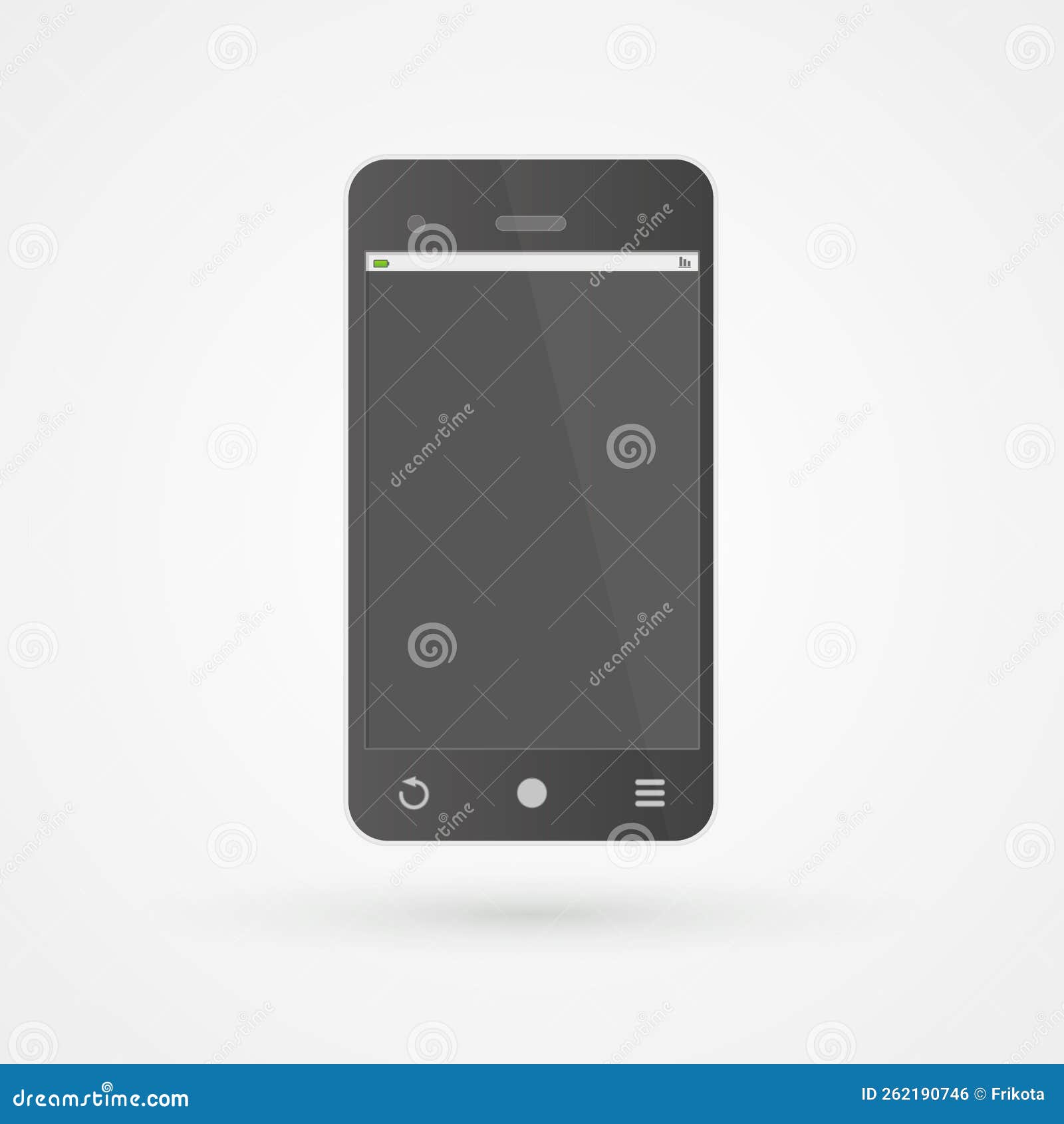 Device Icon: Black Smart Phone. Grey Empty Screen. Vector Illustration ...
