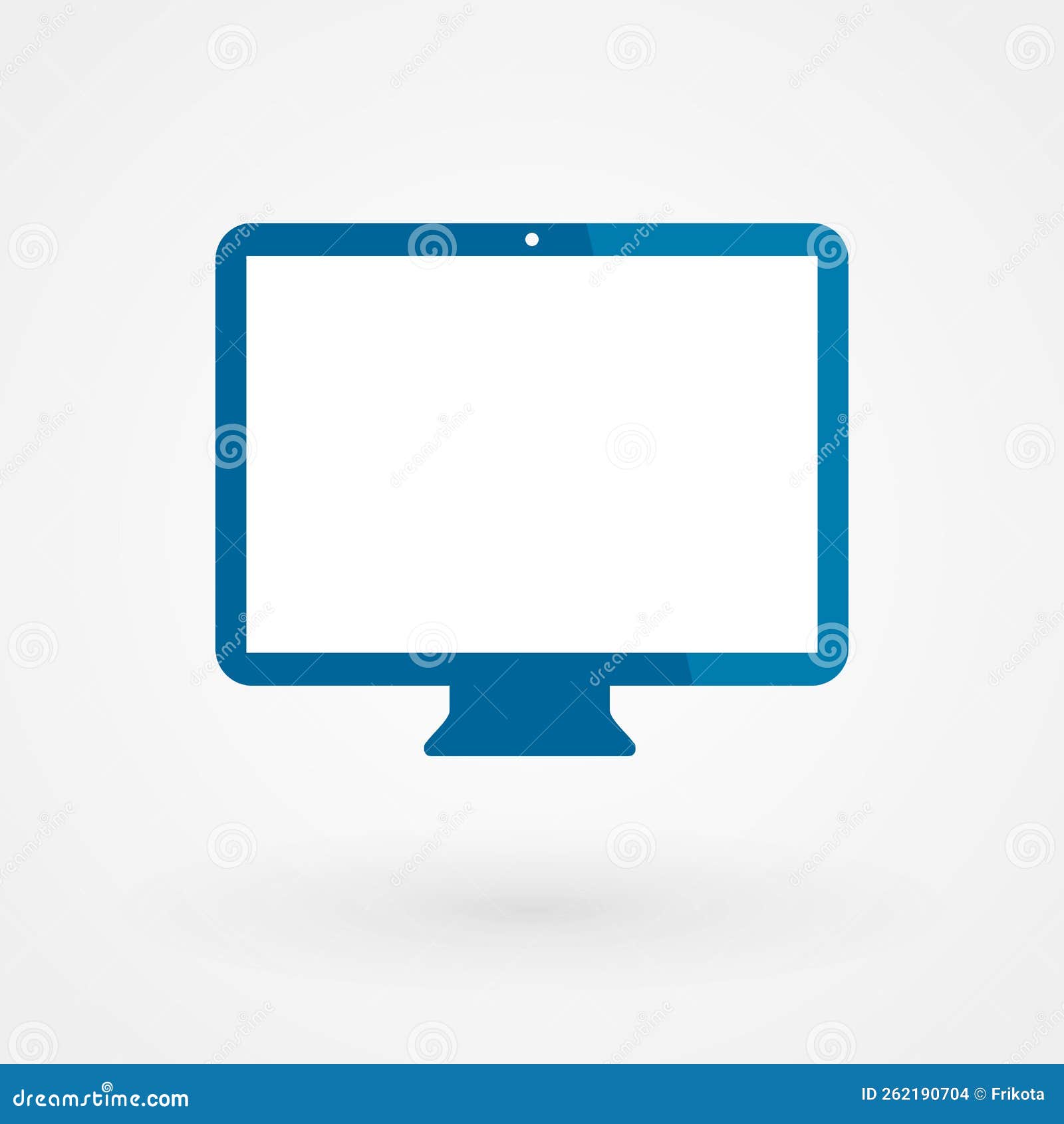 Device Icon: Blue Desktop Computer. Empty Screen. Vector Illustration ...