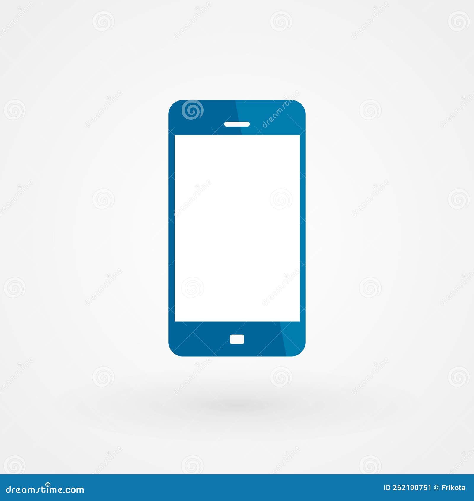 Device Icon: Blue Smart Phone. Empty Screen. Vector Illustration, Flat ...