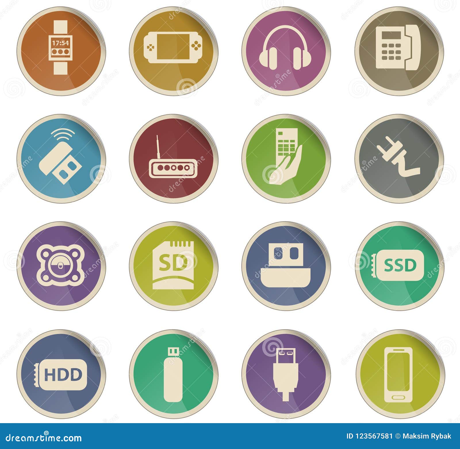 Device icon set stock vector. Illustration of micro - 123567581