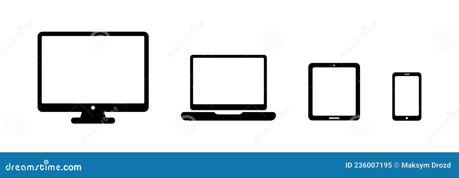 Device Icon Set in Flat Style. Collection of Symbols: Smartphone ...