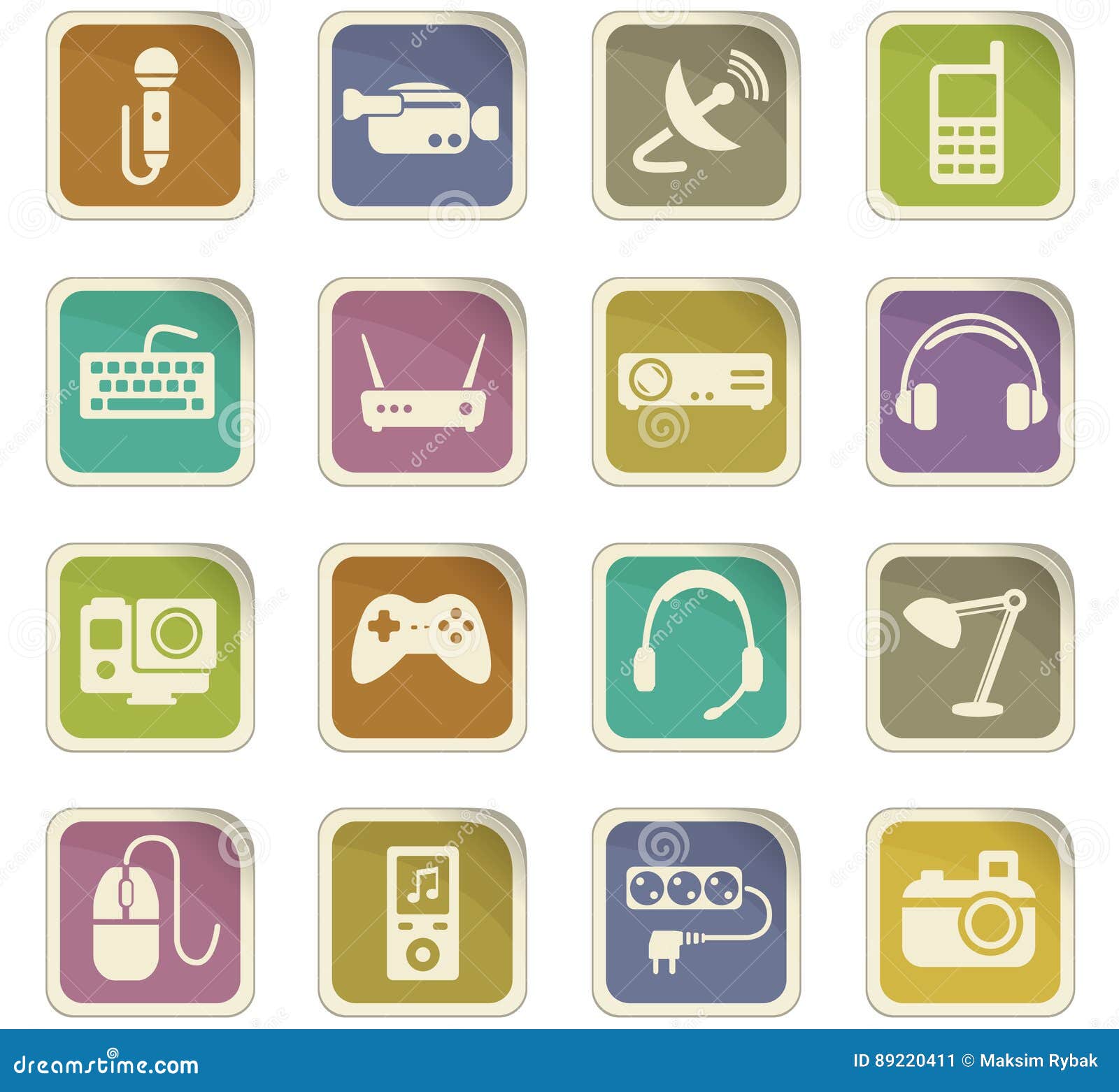 Device icon set stock illustration. Illustration of player - 89220411