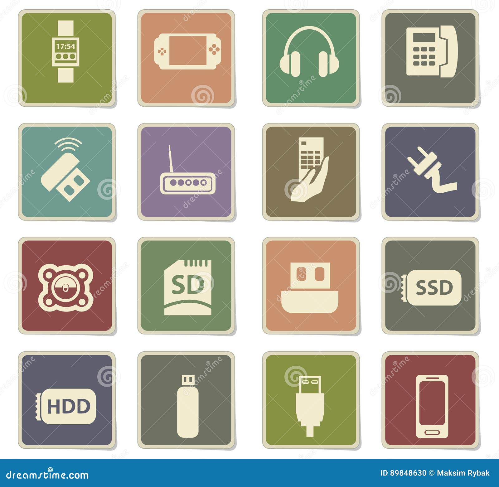Device icon set stock illustration. Illustration of bluetooth - 89848630