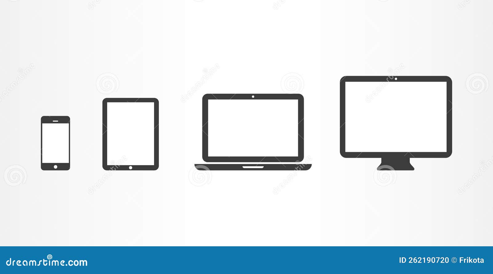 Device Icon Set: Smartphone, Tablet, Laptop and Desktop Computer ...