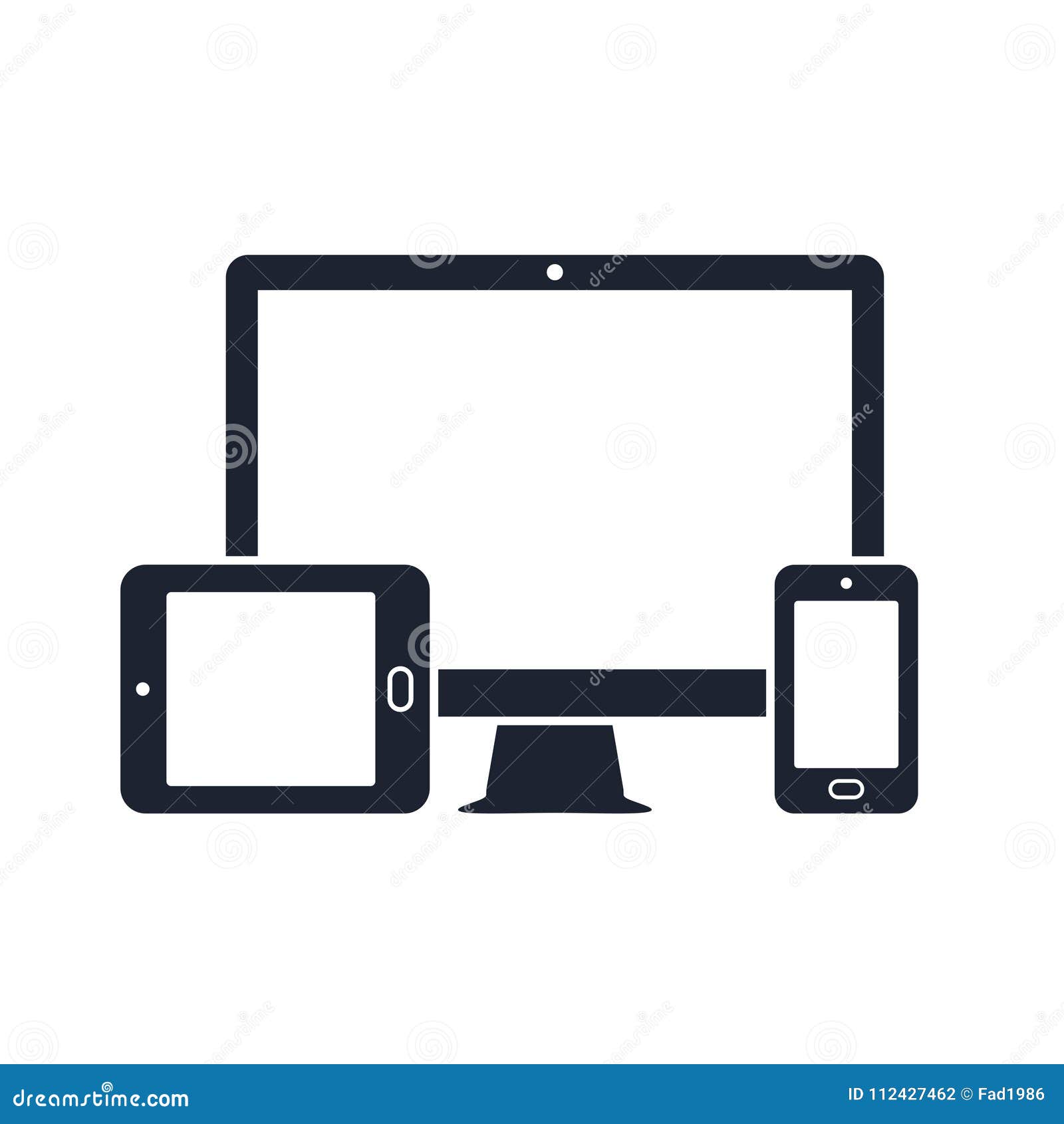 Device Icons: Smart Phone, Tablet and Desktop Computer Stock Vector ...