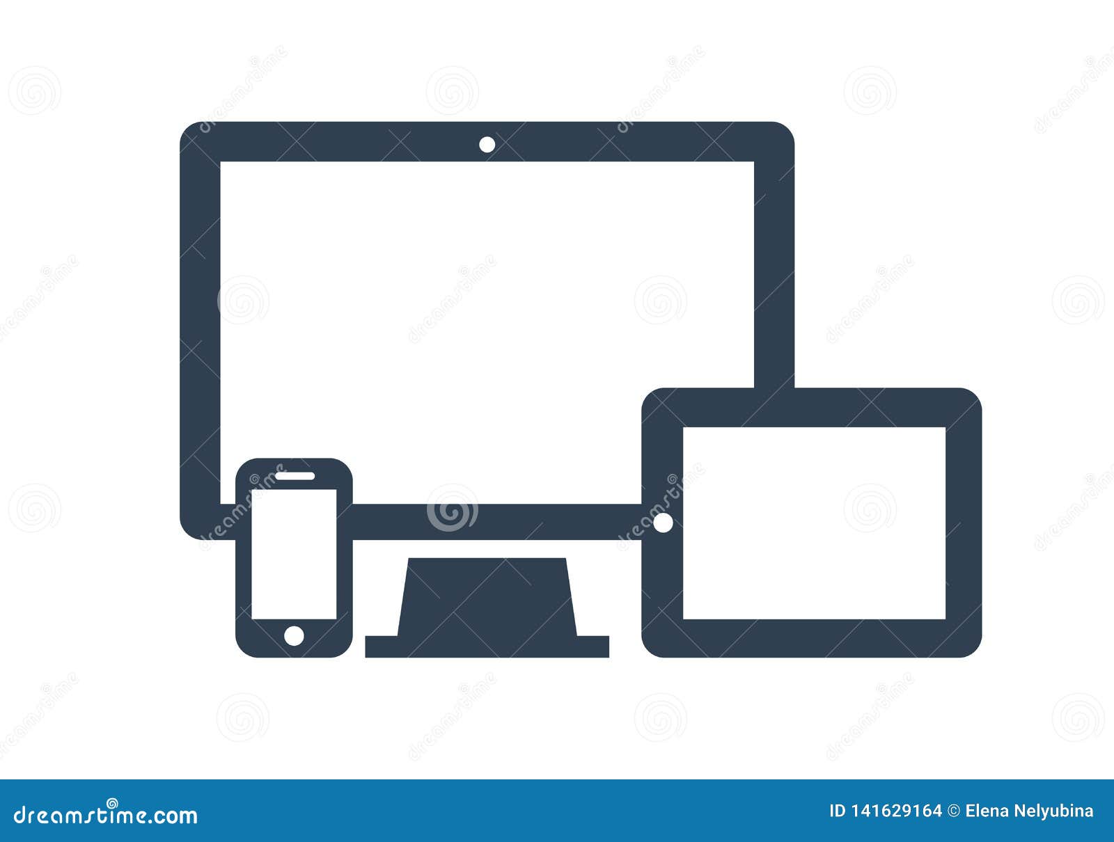 Device Icons: Smart Phone, Tablet, Laptop and Desktop Computer. Stock ...