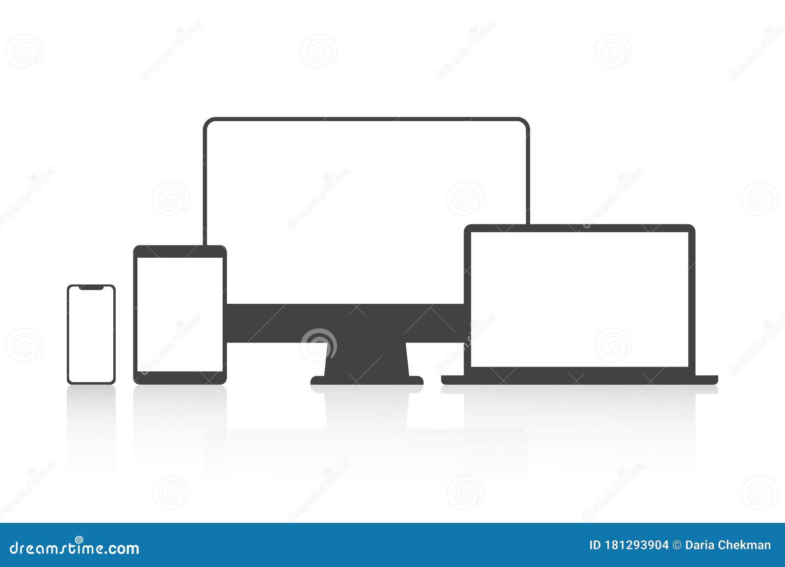 Device Icons: Smart Phone, Tablet, Laptop and Desktop Computer. Vector ... Device Icons: Smart Phone, Tablet, Laptop and Desktop Computer. Vector ...