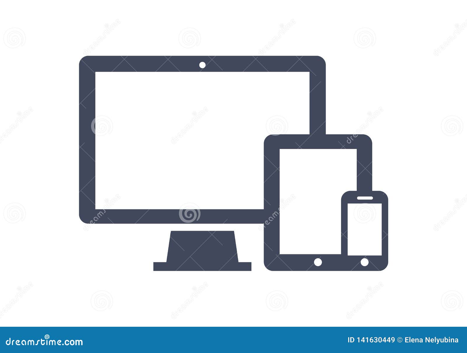 Device Icons: Smart Phone, Tablet, Laptop and Desktop Computer. Stock ...