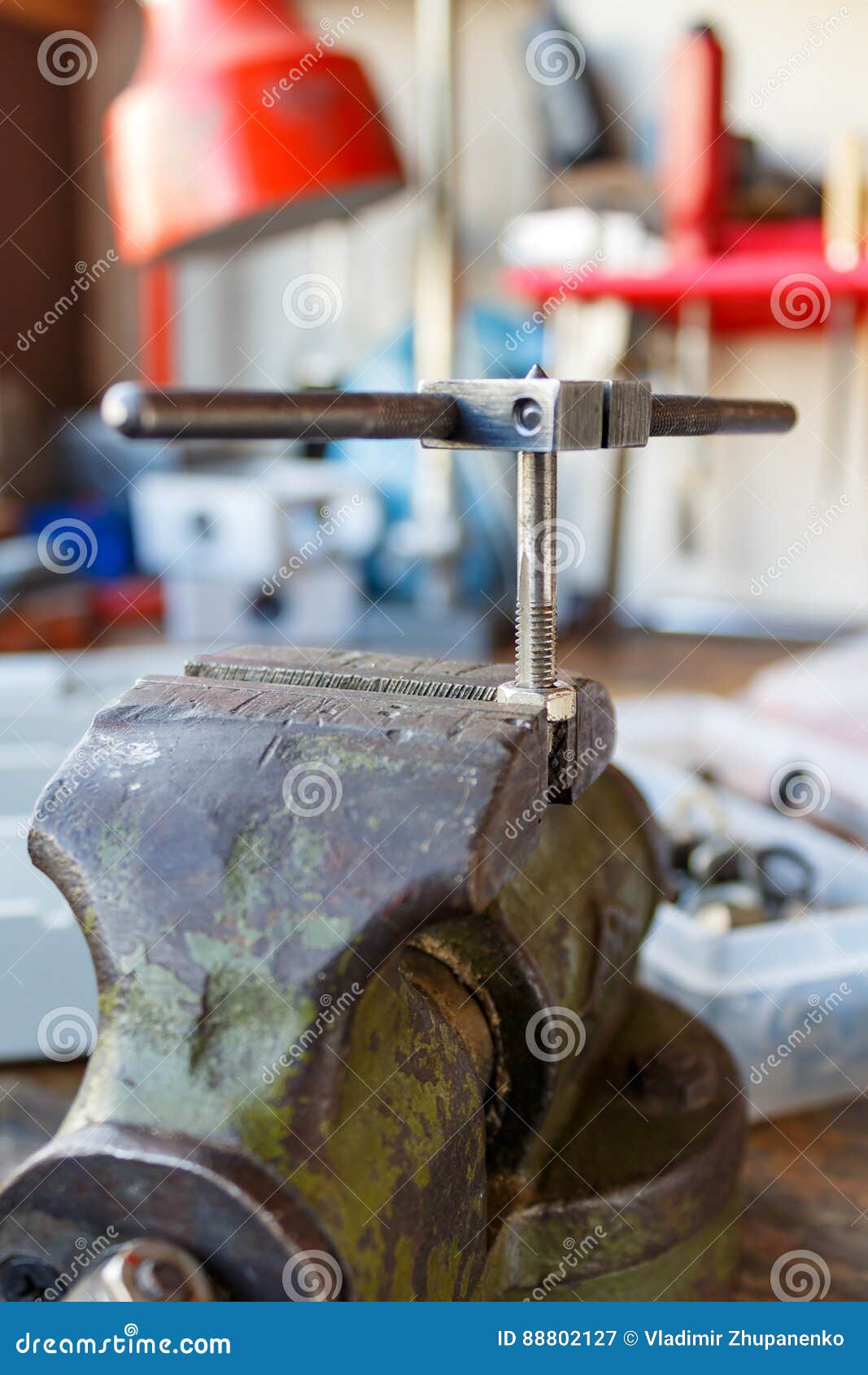 Device for the Internal Thread Cutting Closeup Stock Image - Image of ...