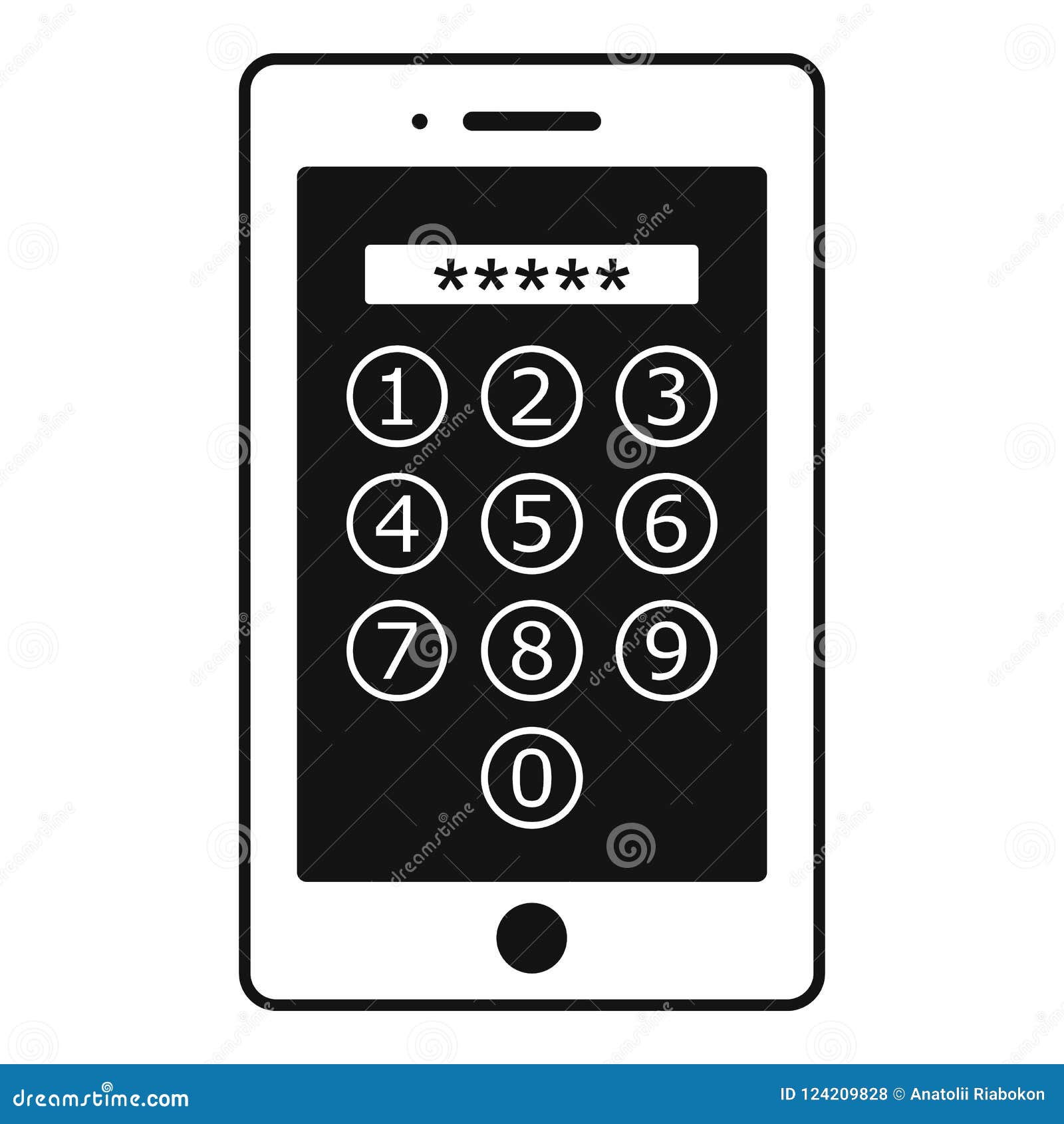 Device Lock Code Icon, Simple Style Stock Illustration - Illustration ...