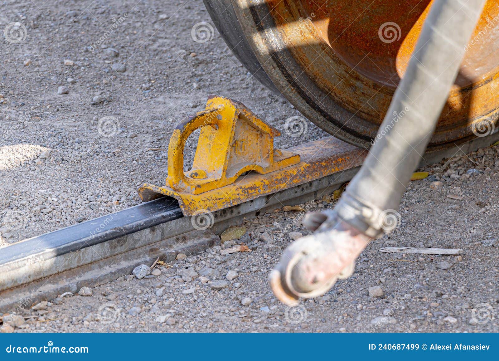 A Device for Locking the Wheels of a Railway Train Stock Image - Image ...